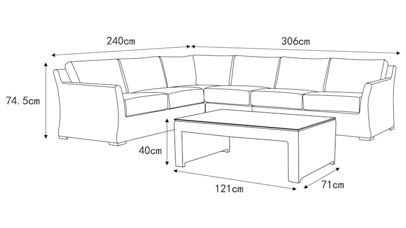 Savannah Outdoor 2-3 L-Shape Synthetic Cane Lounge Set - Cane Africa